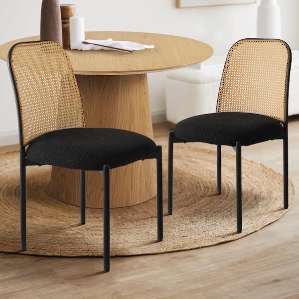 Rattan dining set black store