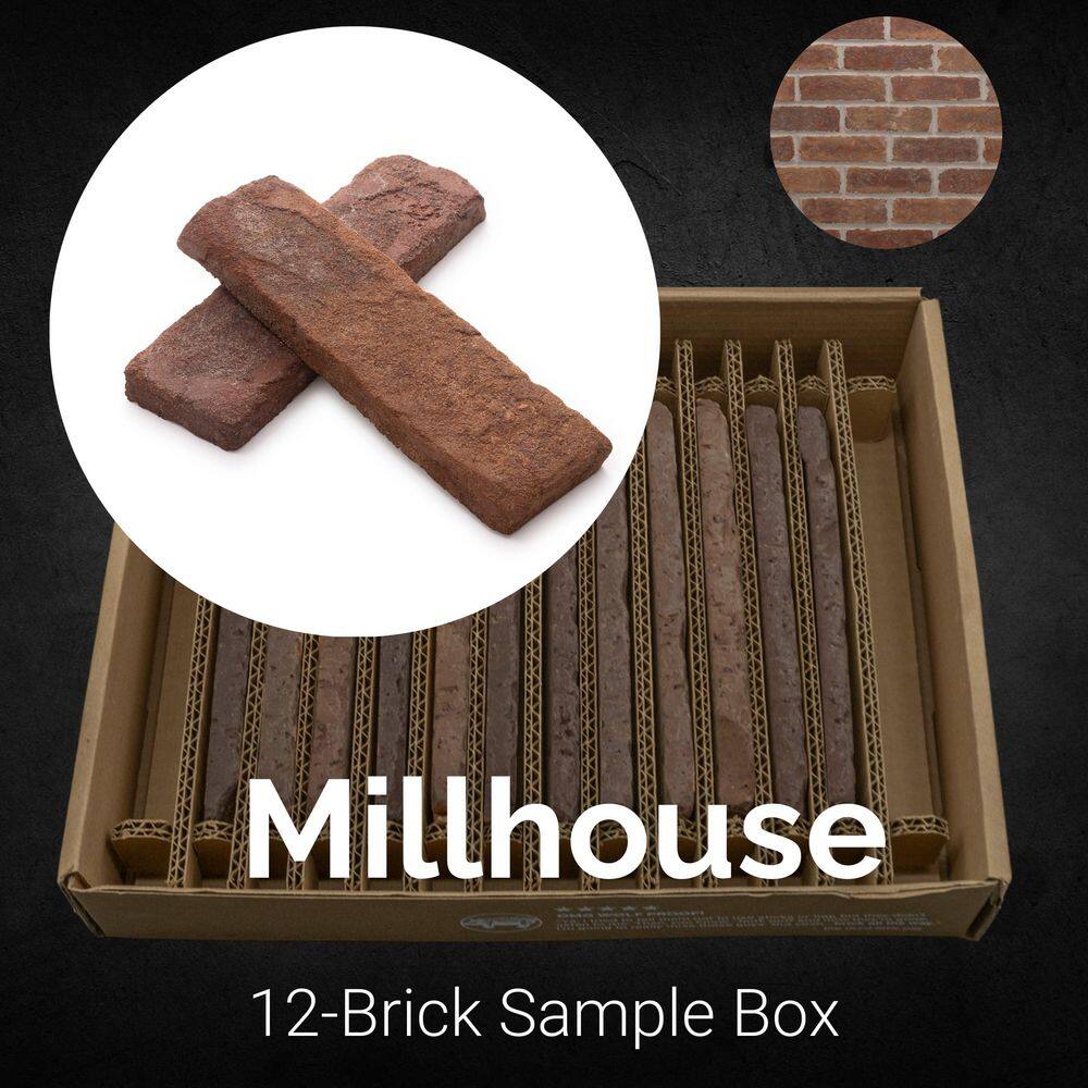Old Mill Brick Sample Box Millhouse Thin Brick 7.625 in. x 2.25 in. x 0 ...