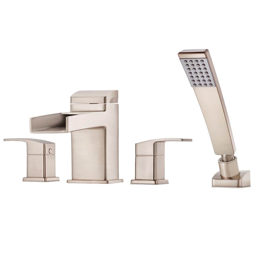 Pfister Kenzo Waterfall Roman Tub Trim Kit w/Handshower in Brushed ...