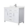 Wyndham Collection Beckett 42 in. W x 22 in. D Single Vanity in White ...