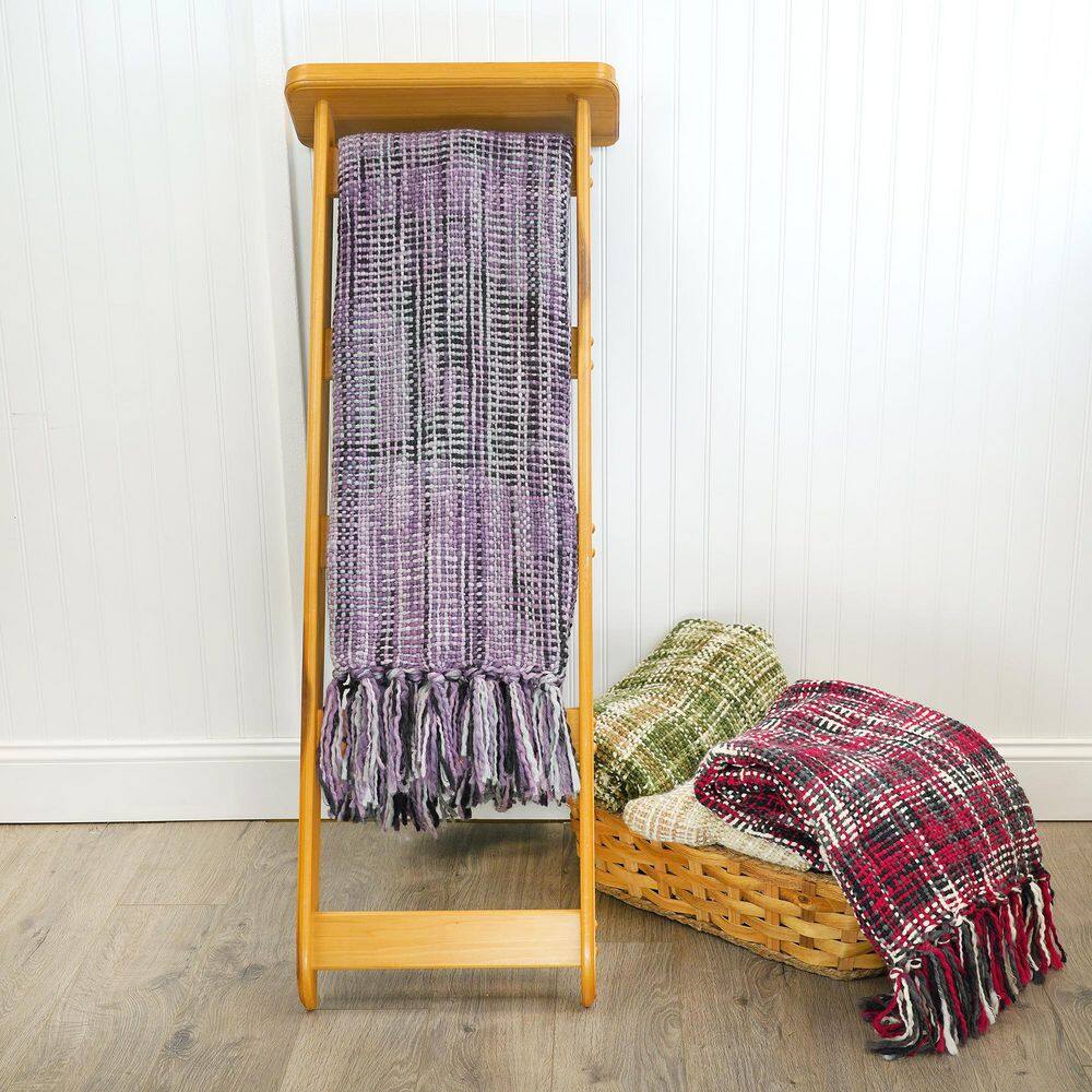 DONNA SHARP Heritage Woven Purple Acrylic Throw Blanket 70055 - The ...