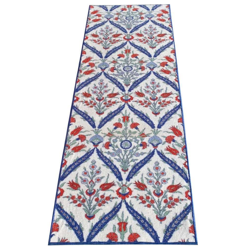 PLAYA RUG Cini Multi Color 31 in. W x 13 ft. L Runner Rug/Stair Runner ...