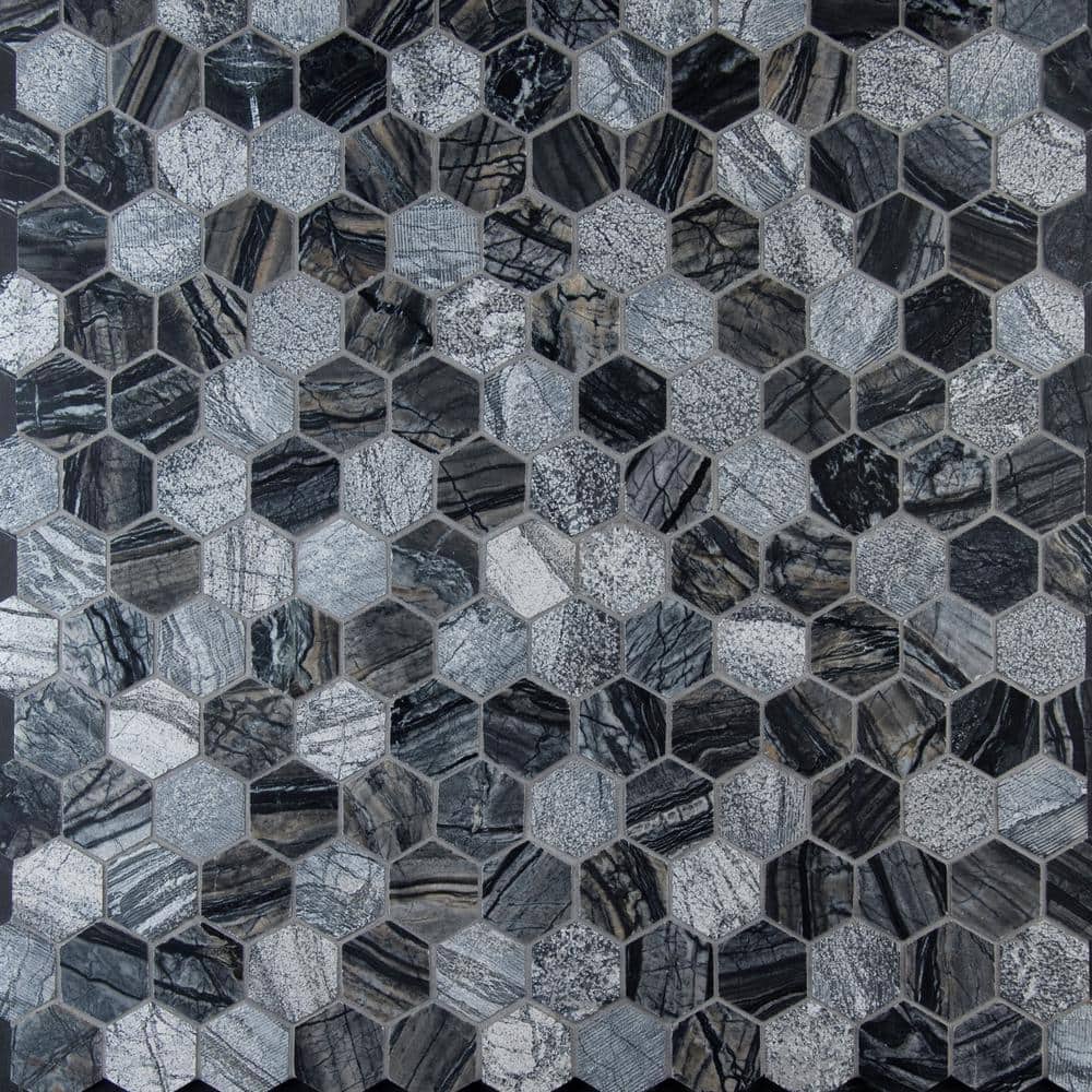 MSI Take Home Sample - Henley Hexagon 4 in. x 4 in. Textured Marble ...