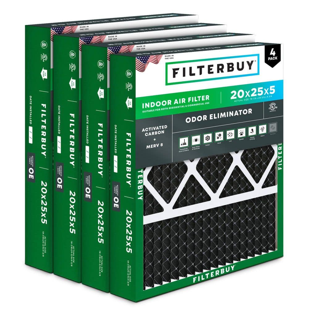 Filterbuy 20 in. x 25 in. x 5 in. MERV 10 (FPR 6) Odor Eliminator ...