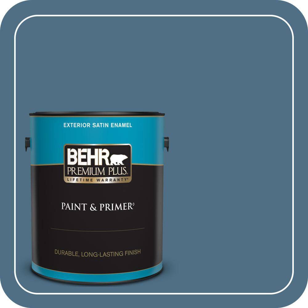 BEHR PREMIUM PLUS 1 gal. #S500-6 Shipyard Satin Enamel Exterior Paint ...