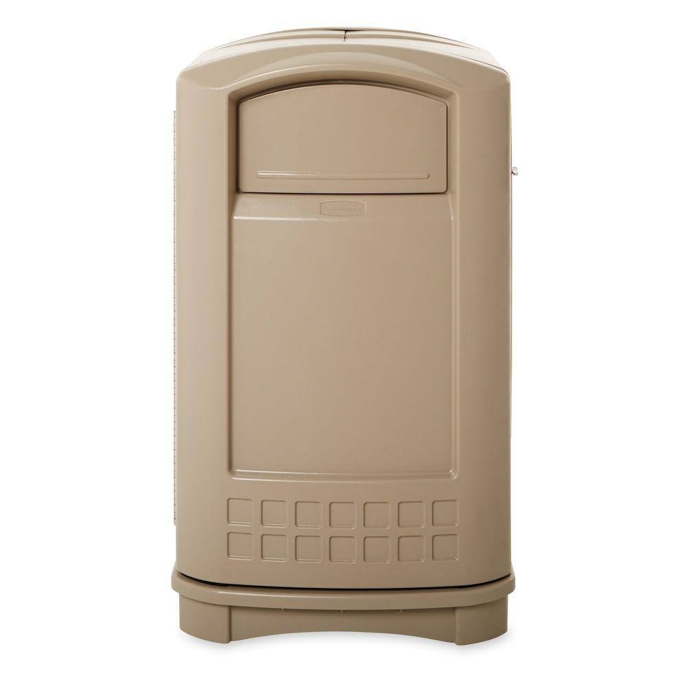 Rubbermaid Commercial Products Plaza 50 Gal. Beige Trash Can FG396400BG ...