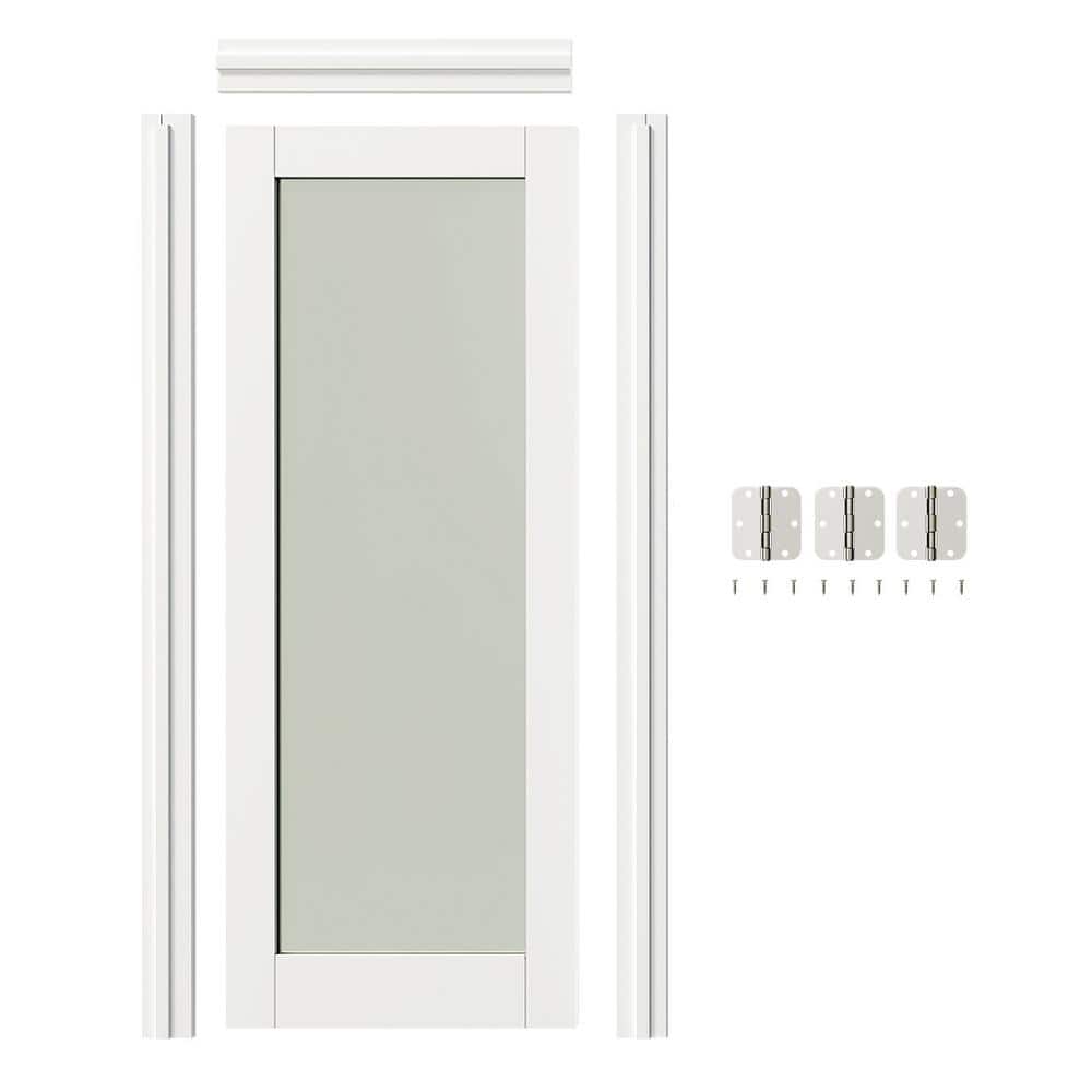 TENONER 30 in. x 80 in. 1-Lite Frosted Glass Single Prehung Interior ...