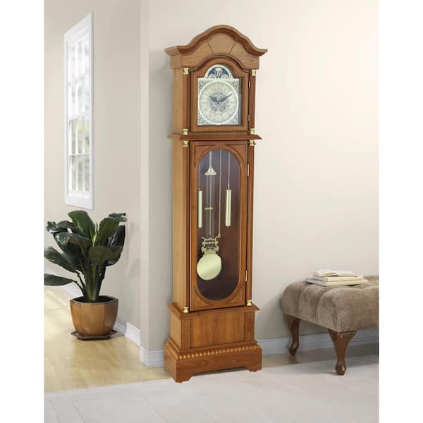JENLEA INC Traditional 72 in. Oak Floor Standing Grandfather Clock ...