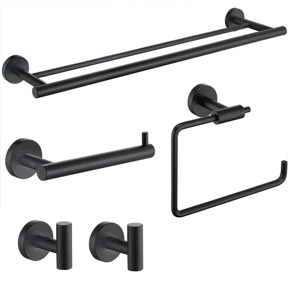 ATKING 5-Piece Bath Hardware Set with Towel Bar Toilet Paper Holder ...