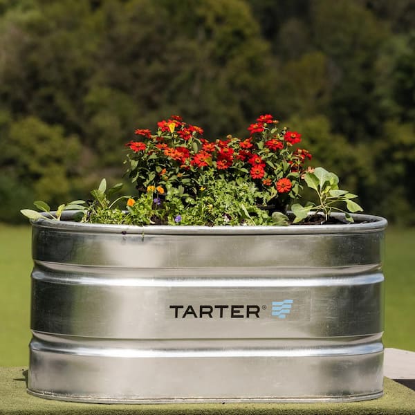 TARTER 2 ft. x 2 ft. x 4 ft. Galvanized Steel Oval Ultra 100 Gal. Stock ...