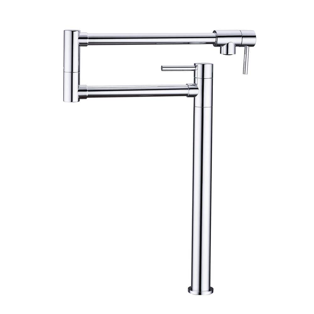 Fapully Deck Mounted Pot Filler Faucet with Extension Shank in Chrome ...