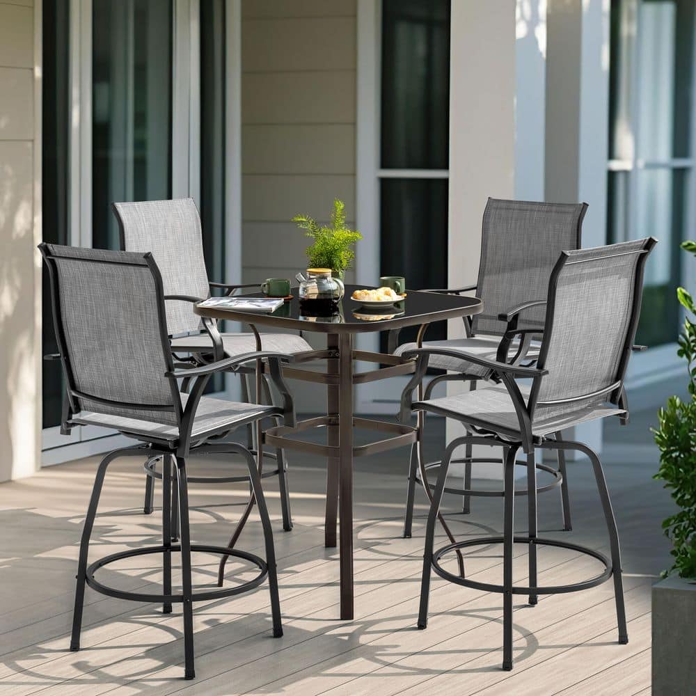 Reviews for Nuu Garden Black and Brown with Gold Speckles 5-Piece Metal ...