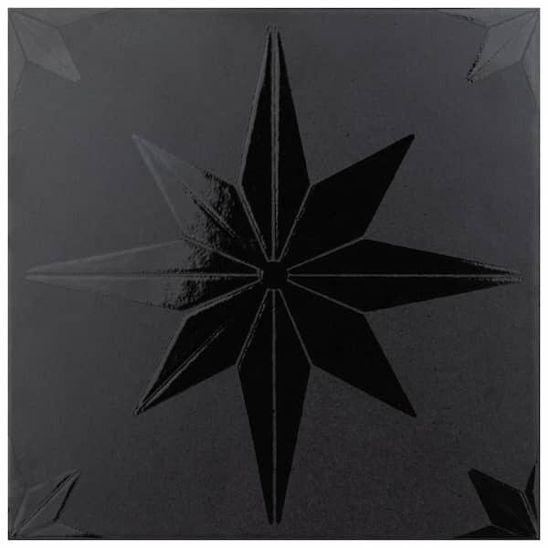 Merola Tile Stella Lustre Midnight 9 in. x 9 in. Porcelain Wall Take ...
