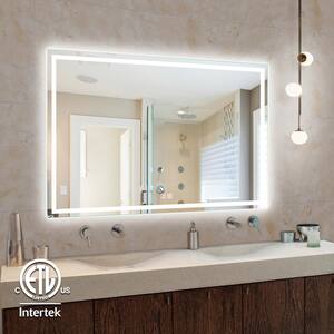 HOMLUX 60 in. W x 36 in. H Rectangular Frameless LED Light with 3-Color ...