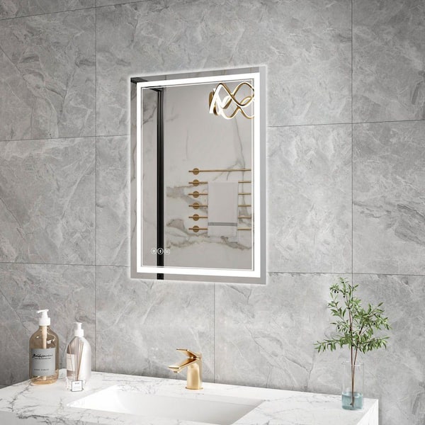 AZDHOME AZD 20 in. W x 28 in. H Rectangular Frameless LED Wall Mount ...