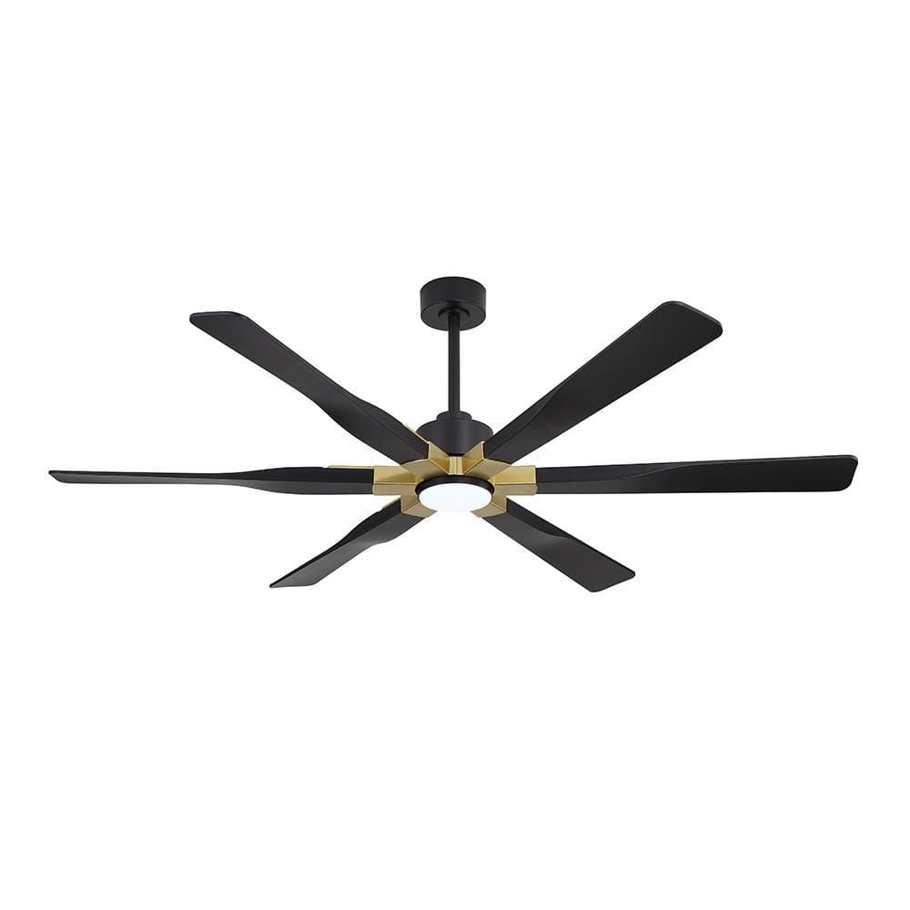 MLiAN 78 in. (6.5 ft.) 6 Blades Indoor Ceiling Fan with Integrated LED ...