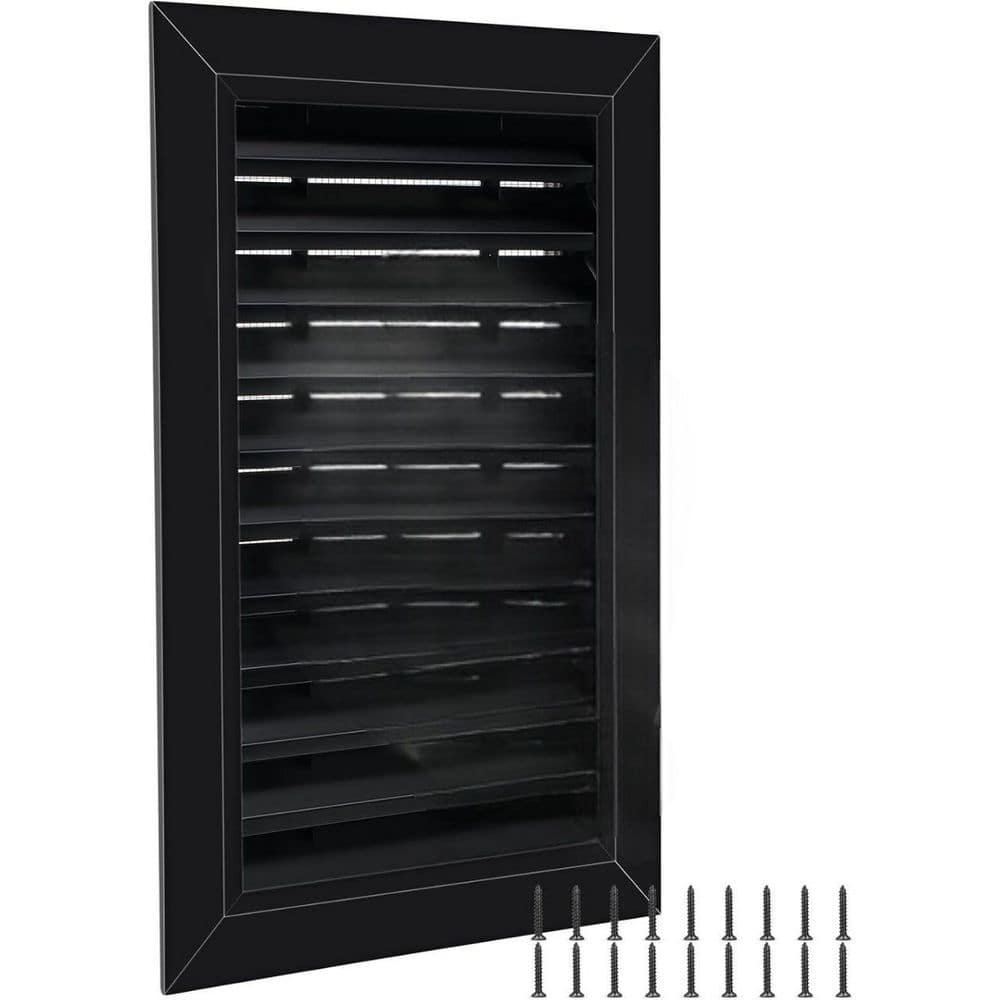 KIWDZFU 12 x 18 Gable Vent Black Aluminum Alloy Wall Vent with Screen ...
