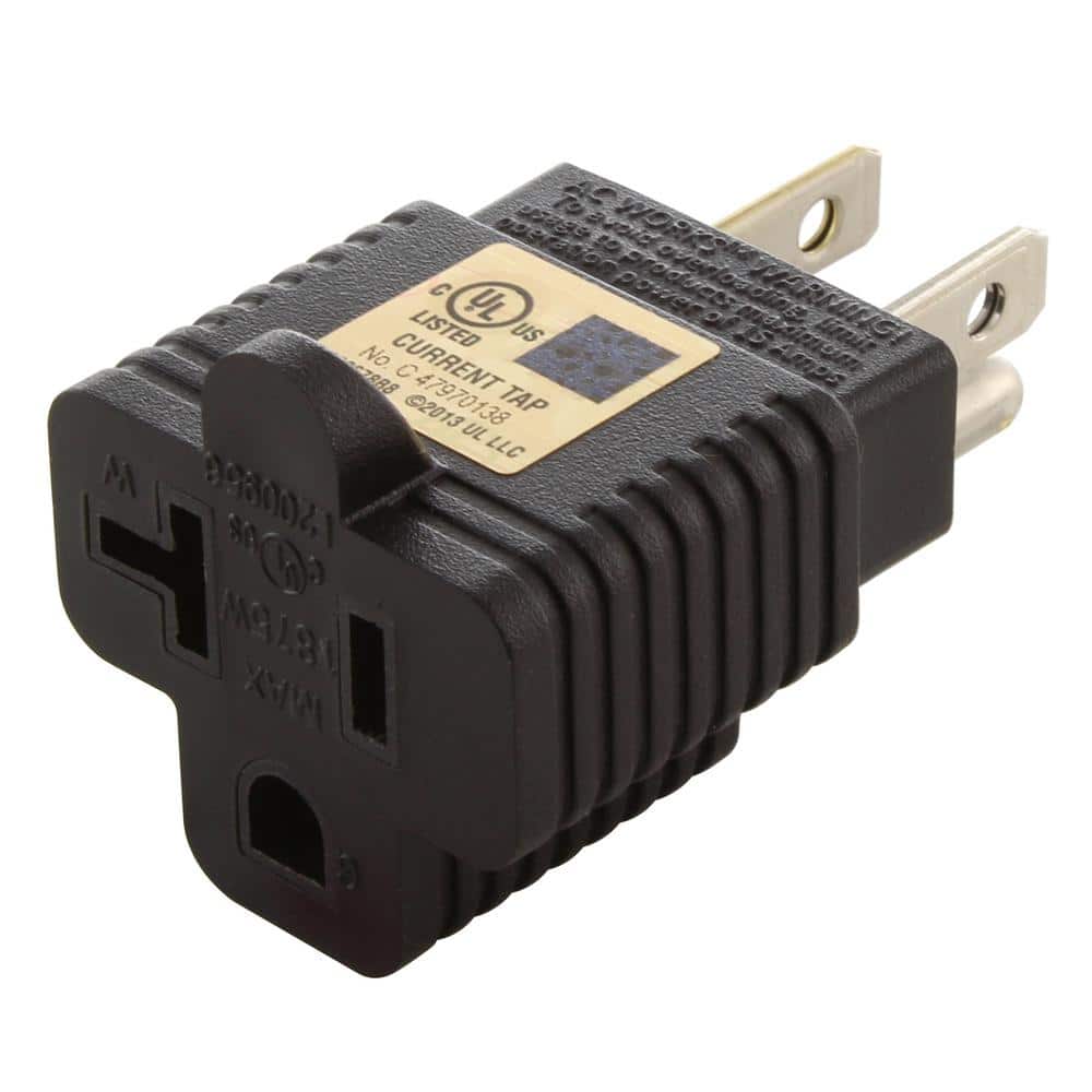 AC WORKS Plug Adapter 15 Amp Household Plug to 20 Amp T-Blade Female ...