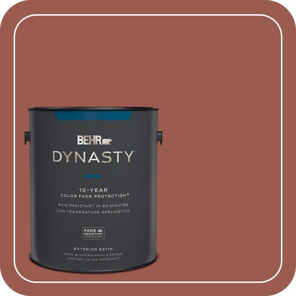 BEHR DYNASTY 1 gal. #ICC-106 Spicy Cayenne Satin Enamel Exterior Stain ...