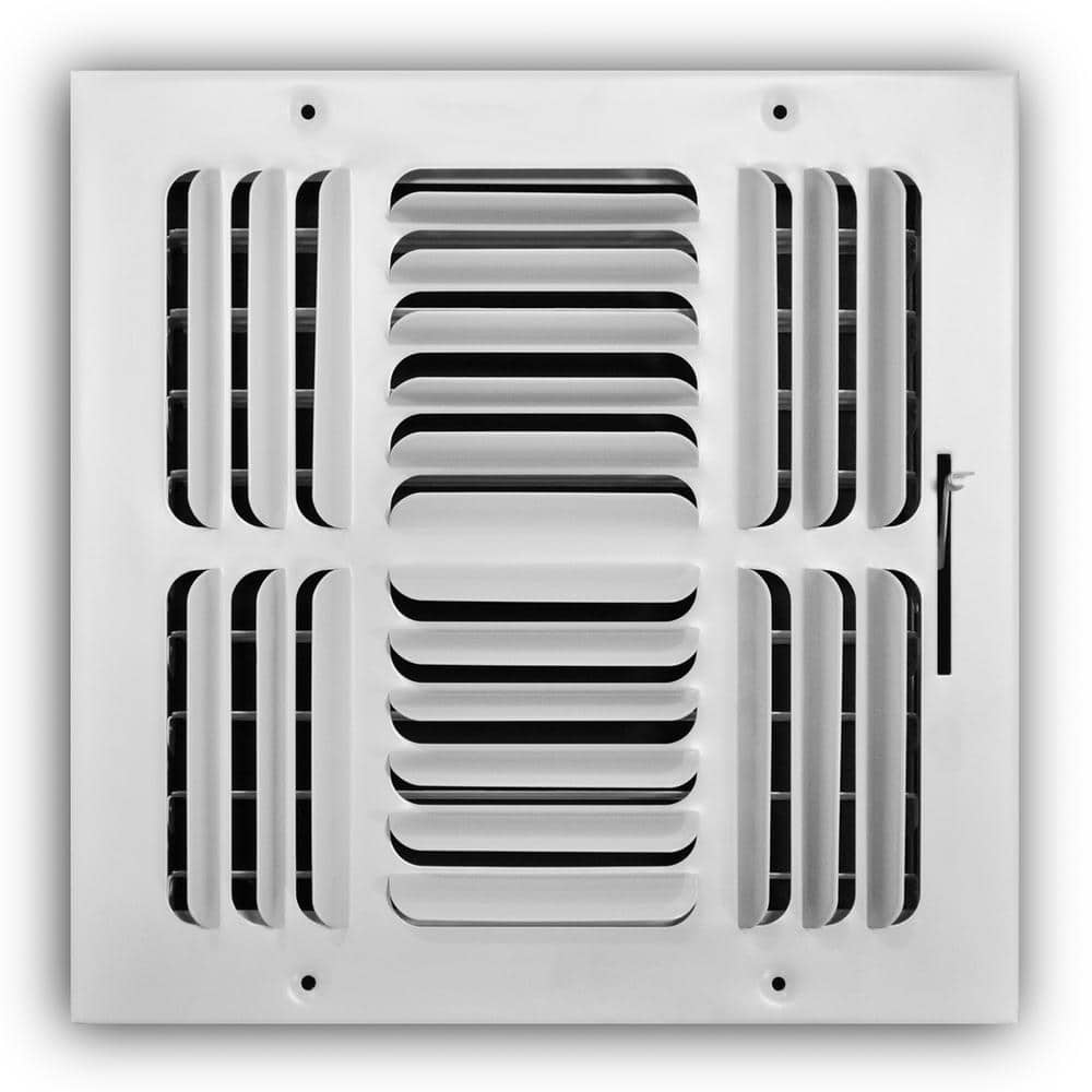 Everbilt 10 in. x 10 in. 4-Way Steel Fixed Curved Blade Wall/Ceiling ...