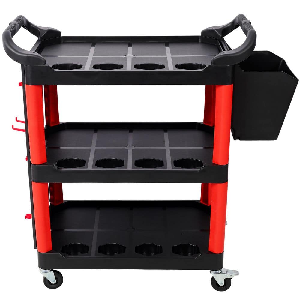 8 cu. ft. Plastic Rolling Auto Detailing Cart, Tool Organizer with ...