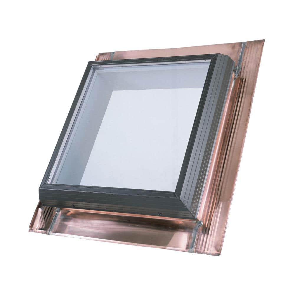 VELUX 30-1/2 in. x 30-1/2 in. Fixed Copper Pan-Flashed Skylight with ...