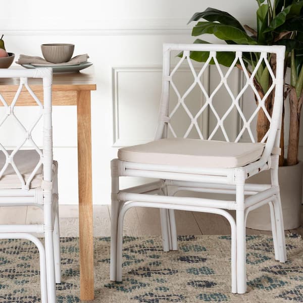 Bali And Pari Carwyn White Rattan Dining Chair 248 13779 Hd The Home Depot
