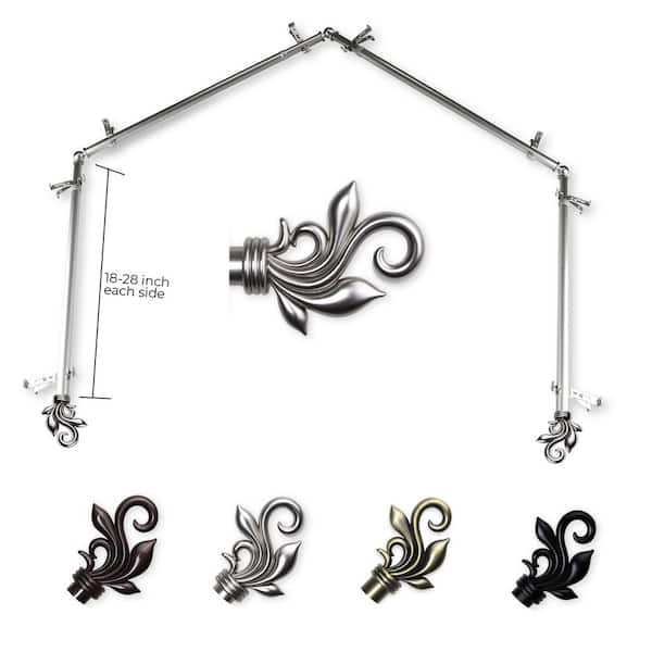 Rod Desyne 13/16" Delilah 4-Sided Bay Window Curtain Rod (18-28 inch ...