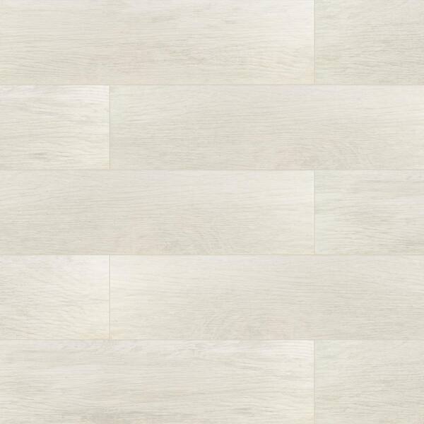 TrafficMaster Capel Bianco 6 in. x 24 in. Matte Ceramic Wood Look Floor ...