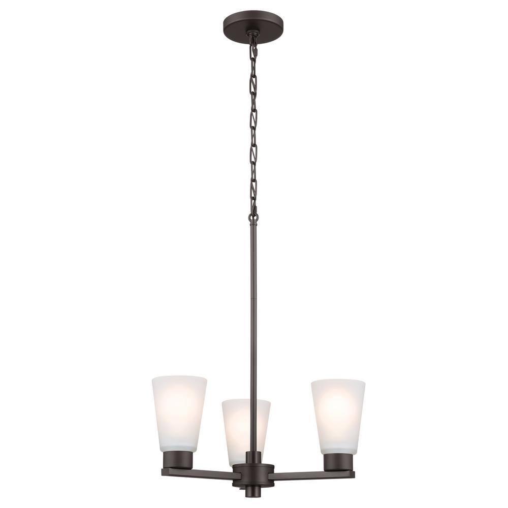 KICHLER Stamos 18 in. 3-Light Olde Bronze Modern Shaded Circle Dining ...