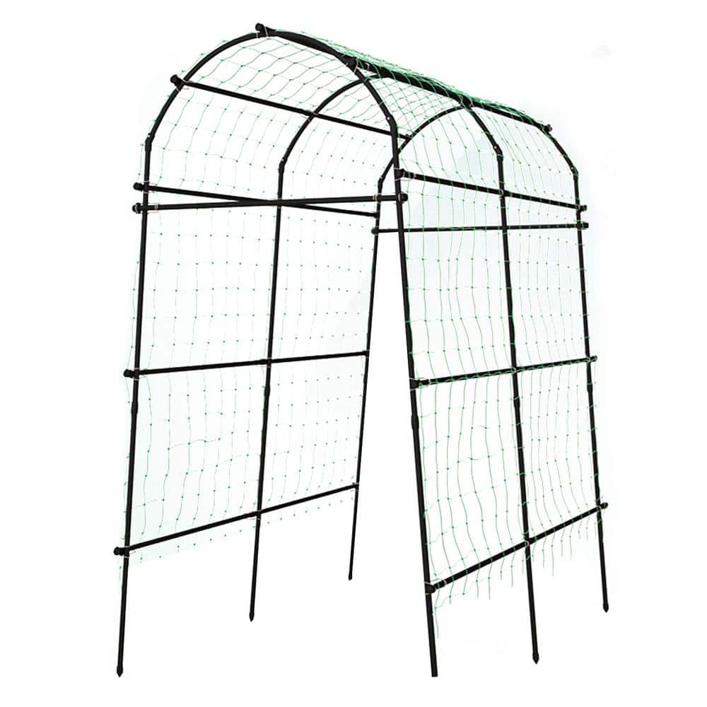 FORCLOVER 90 in. Garden Arch Trellis with PE Coated Metal Structure HYM ...