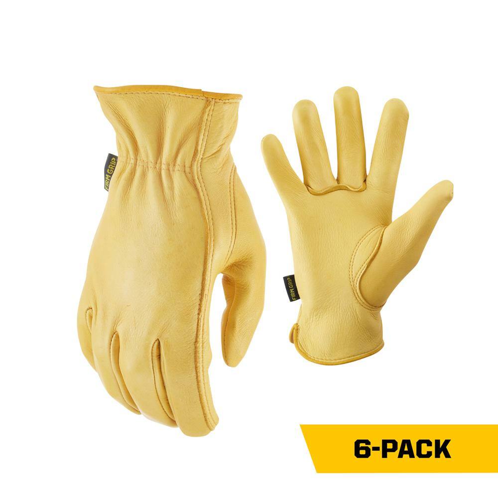 FIRM GRIP Medium Full Grain Deerskin Work Gloves (6-Pack) 19503 - The ...