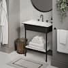 Swiss Madison Ivy 32 in. Solid Surface Matte Black Console Sink Basin and Leg Combo SM-CS830MB ...