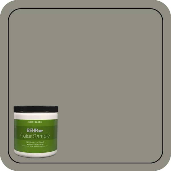 BEHR PREMIUM PLUS 8 oz. #N370-5 Incognito Semi-Gloss Interior/Exterior ...