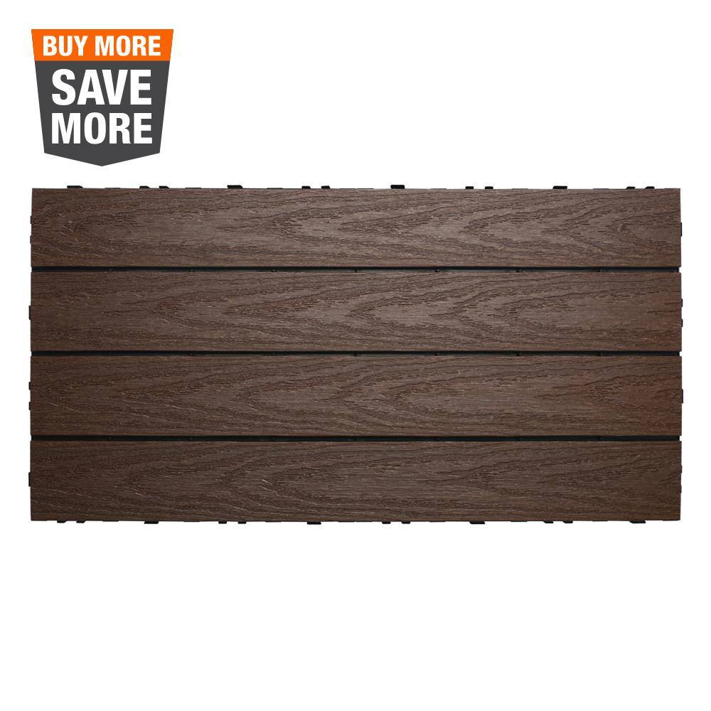 NewTechWood UltraShield Naturale 1 ft. x 2 ft. Quick Deck Outdoor ...