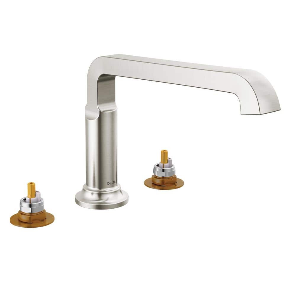 Delta Tetra 2-Handle Roman Tub Faucet Trim Kit in Lumicoat Stainless ...