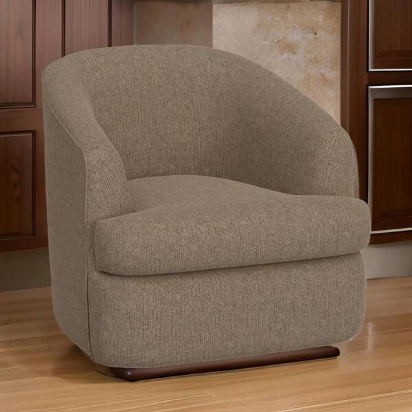 Benjara Lessy Brown Polyester Accent Chair with Swivel BM320837 - The ...