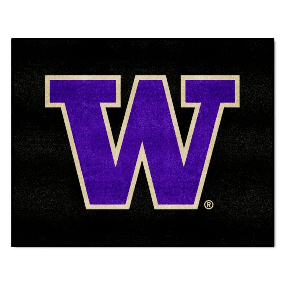 FANMATS Washington Huskies Black 3 ft. x 4 ft. All-Star Area Rug 36712 ...