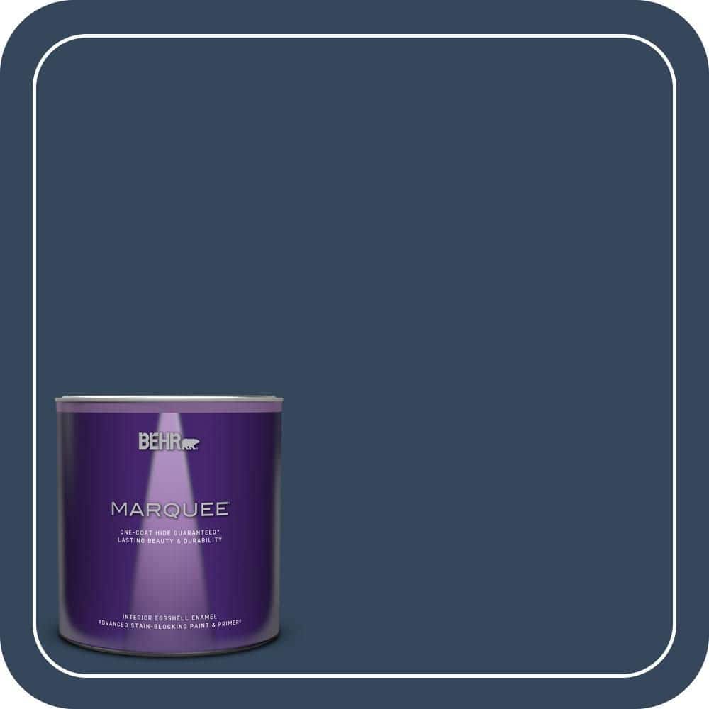 BEHR MARQUEE 1 qt. #MQ5-54 Compass Blue One-Coat Hide Eggshell Enamel ...