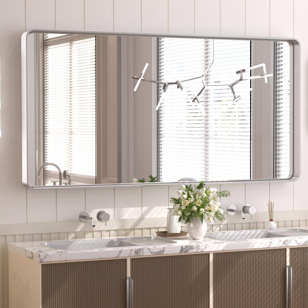 Reviews for TETOTE 48 in. W x 24 in. H Rectangular Aluminum Framed Wall Mount Bathroom Vanity ...