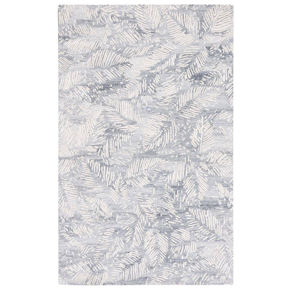 SAFAVIEH Glamour 3 ft. x 5 ft. Gray/Ivory Abstract Feather Area Rug ...