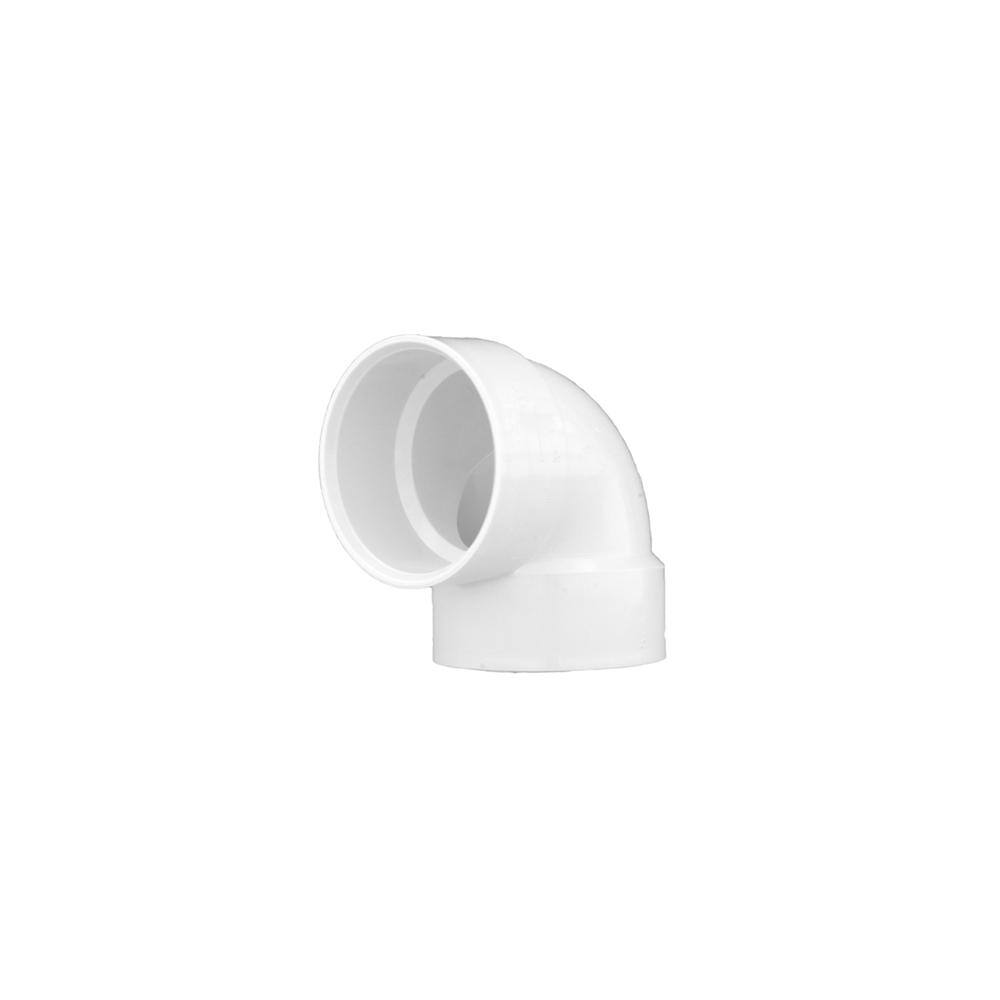 VPC 3 in. PVC DWV 90-Degree Hub x Hub Vent Elbow Fitting 34-LP331-030B ...