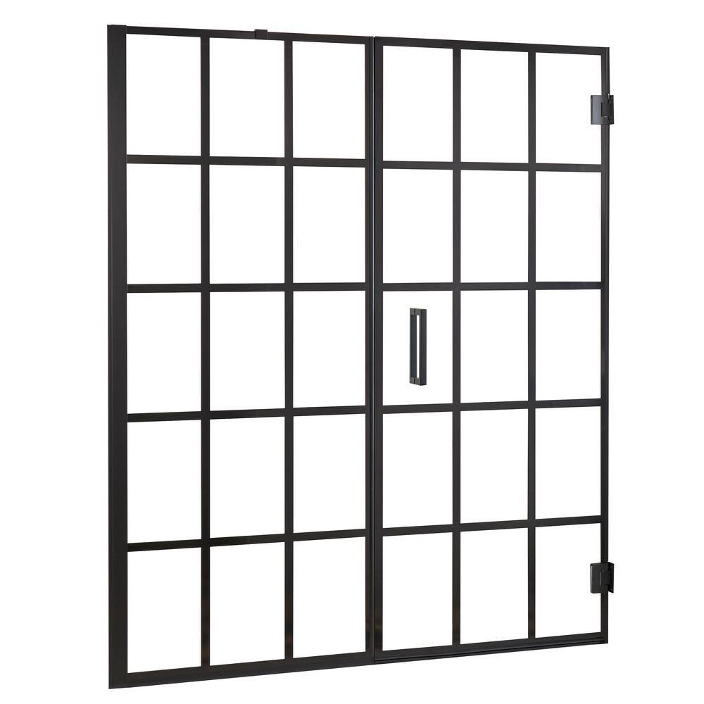 Foremost Marina Gridiron 48 in. W x 72 in. H Frameless Pivot Door and ...