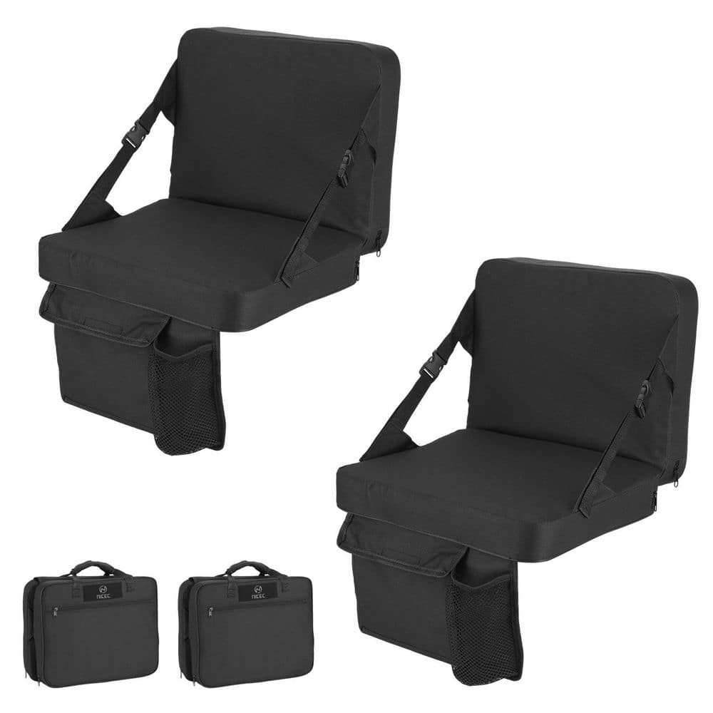 Foldable Bleacher Seat Cushion, Portable Stadium Seat with Backrest ...