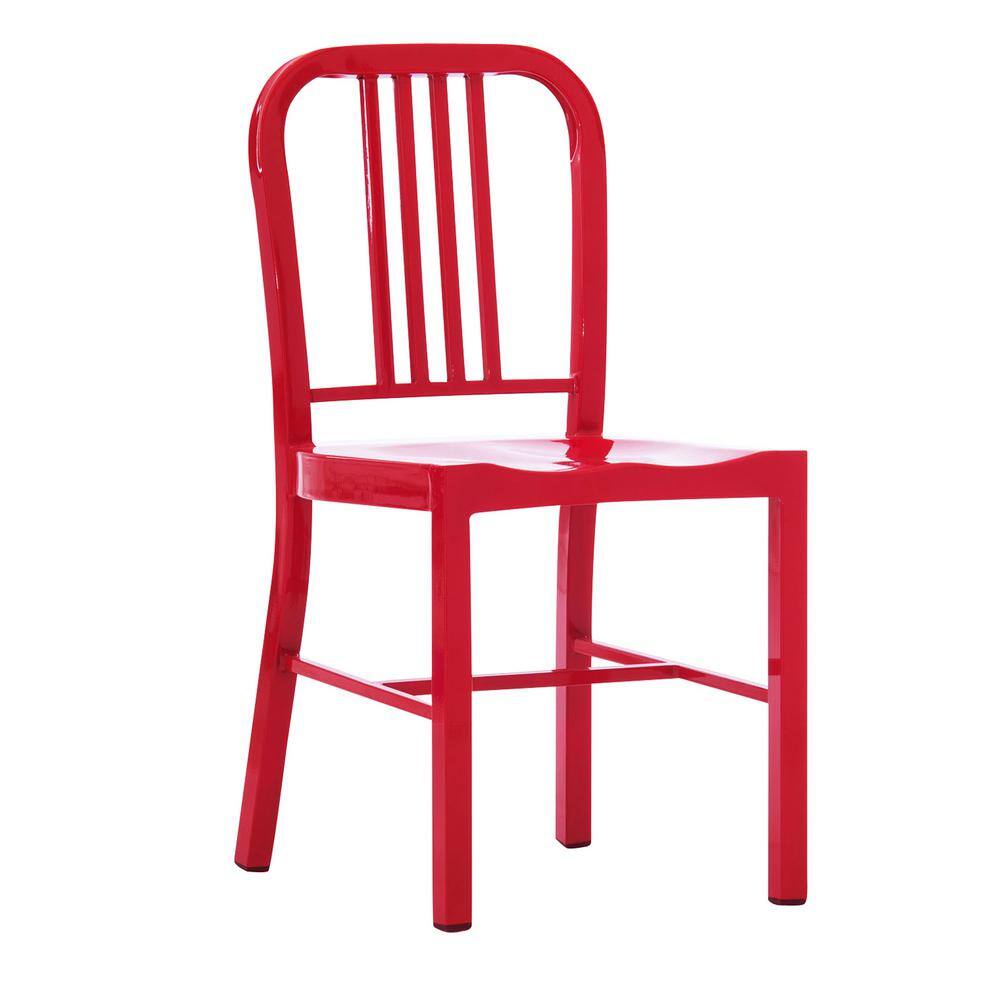 AC Pacific Industrial Red Metal Indoor Dining Chair (Set of 2) D-009 ...