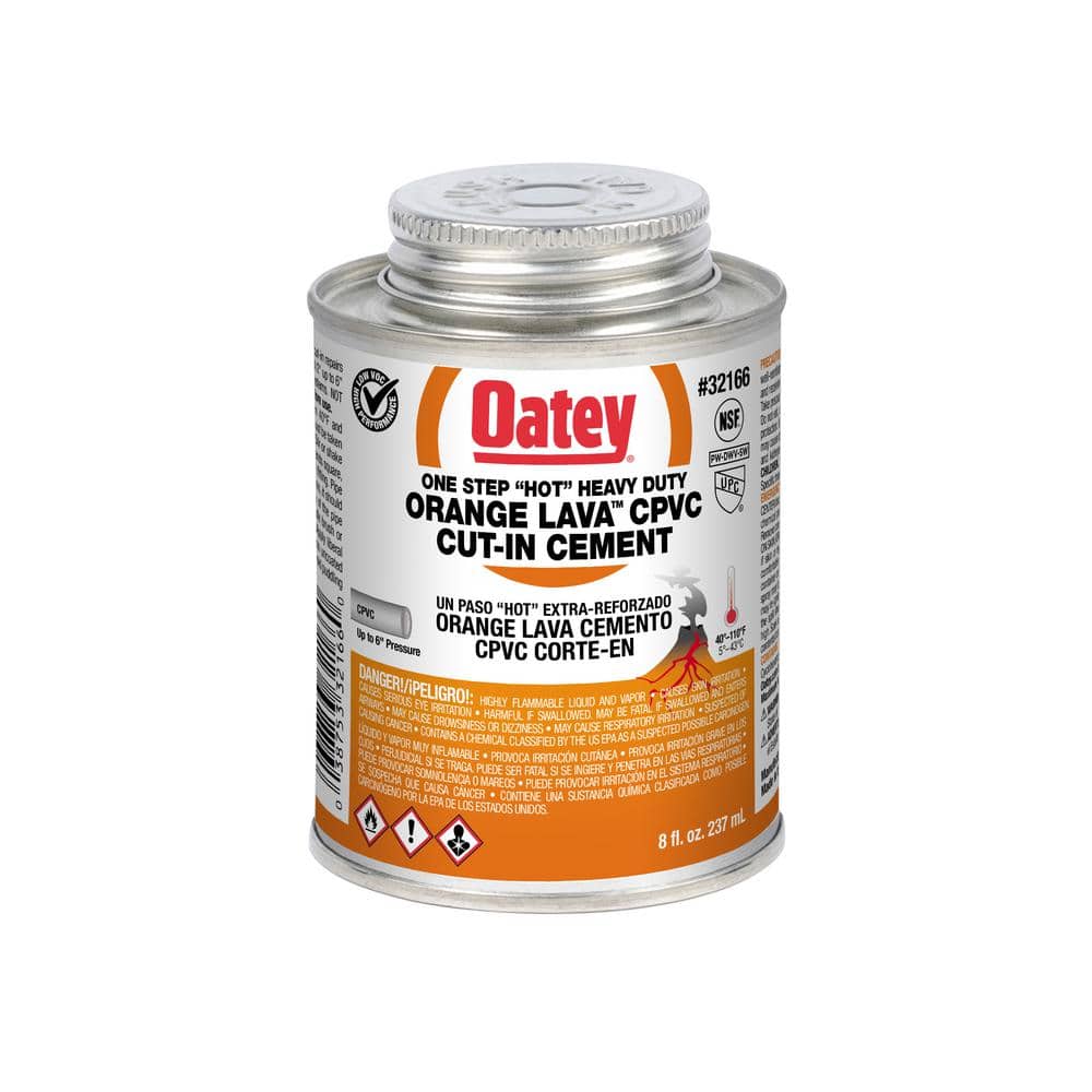 Oatey Orange Lava 8 oz. Heavy-Duty Orange CPVC Cement 32166 - The Home ...