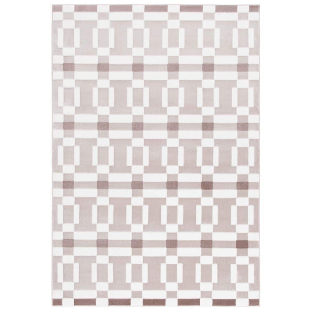 SAFAVIEH Groove 8 ft. x 10 ft. Ivory/Beige Geometric Abstract Striped ...