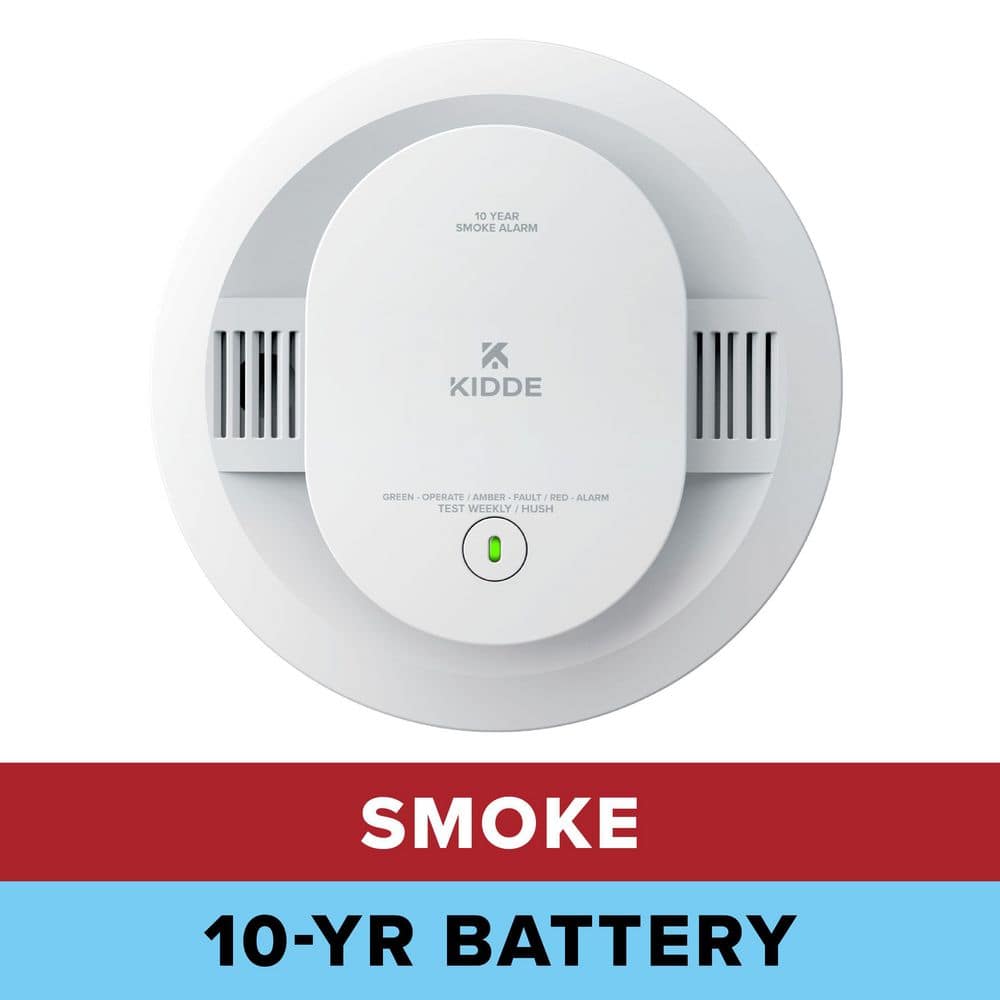 Kidde 10-Year Battery Powered Smoke Detector with Photoelectric Sensor ...