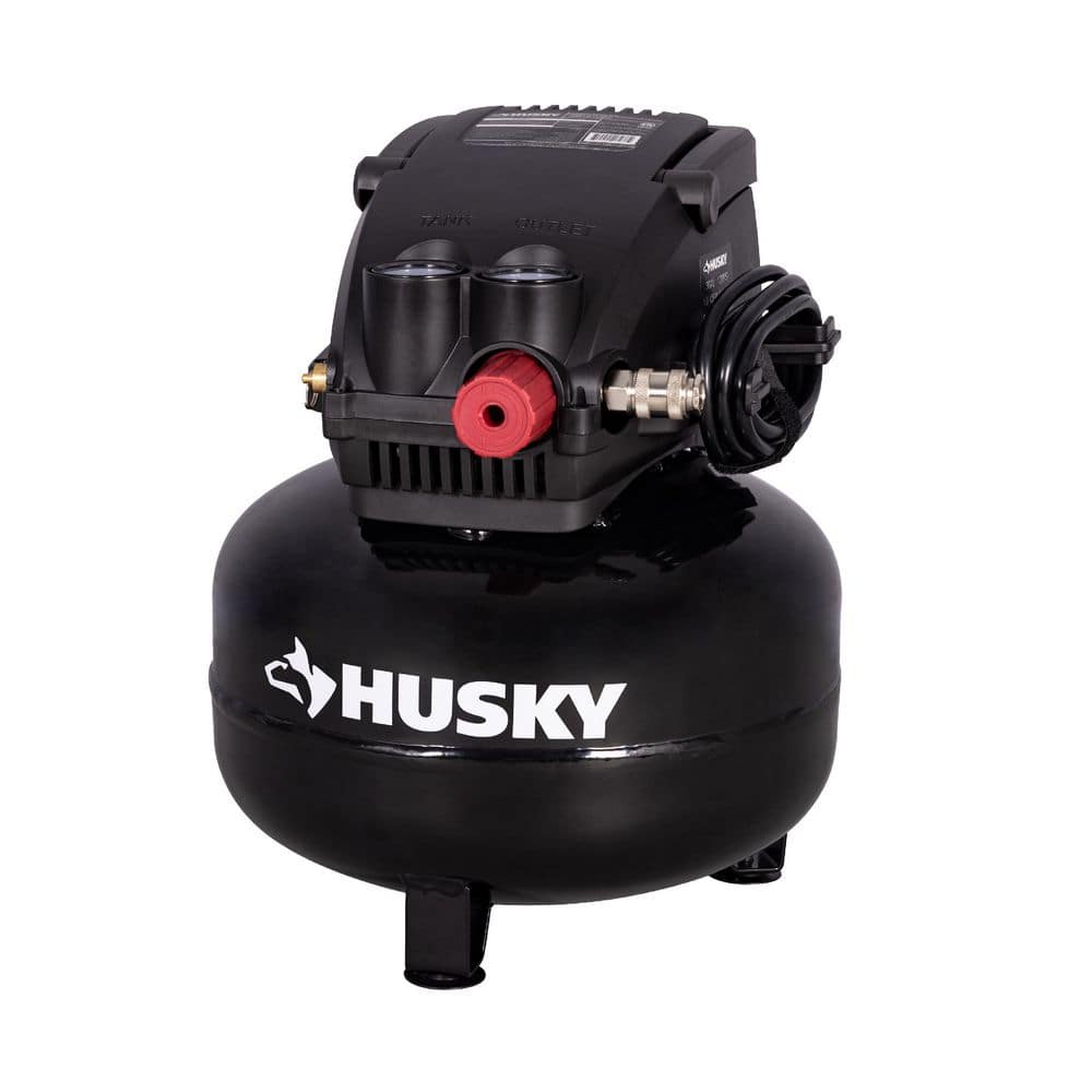 Reviews for Husky 3 Gal. 120 PSI Portable Electric Oil-Free Light Duty Pancake Air Compressor ...