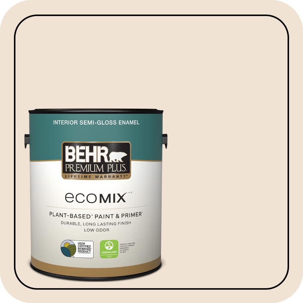 BEHR PREMIUM PLUS 1 gal. #N250-1 Clay Dust Semi-Gloss Enamel EcoMix ...
